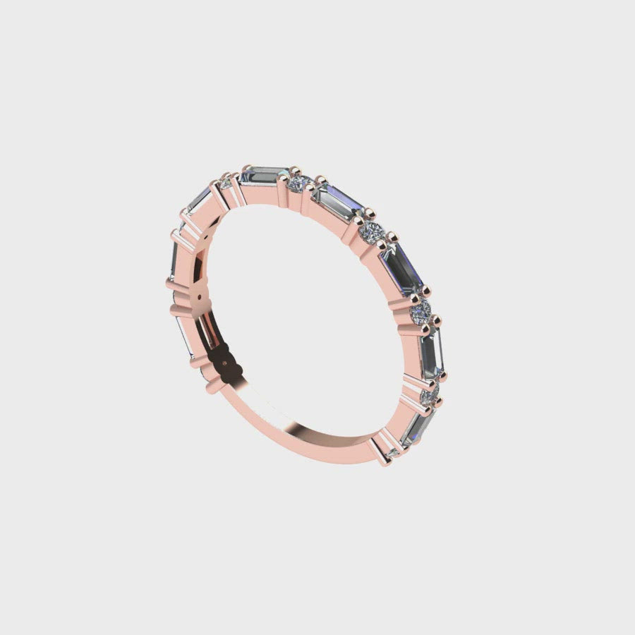 Three Quarter Baguette & Round Eternity Ring with Shared Prongs – LL ...